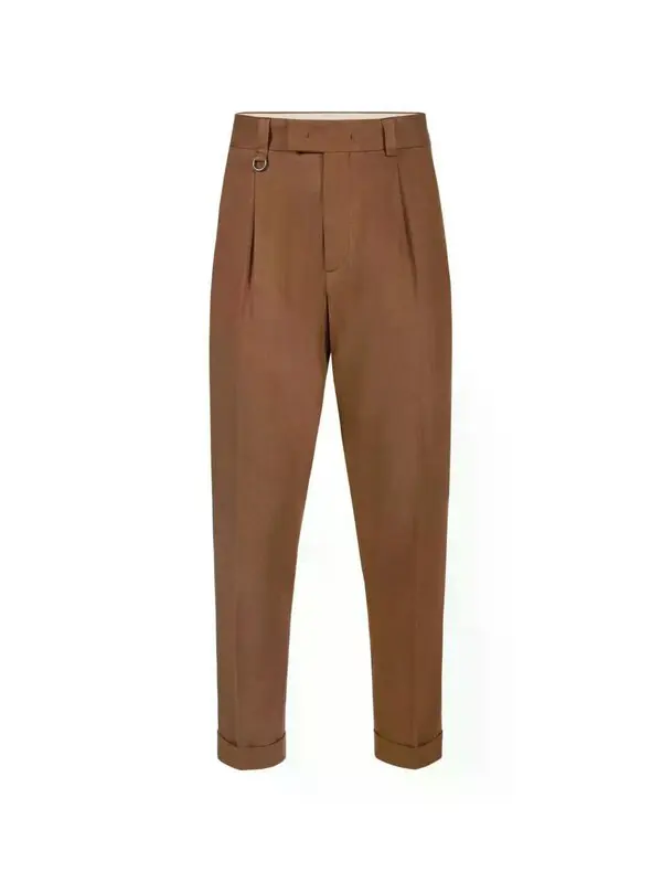 PAOLO PECORA Hazelnut Tailored Trousers - Brown