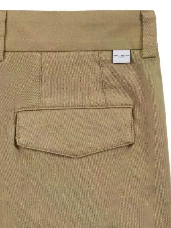 PAOLO PECORA Pleated Turn-up Trousers