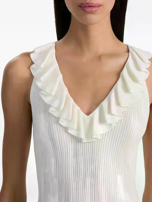 Alice + Olivia Marnie Ruffled Knit Top