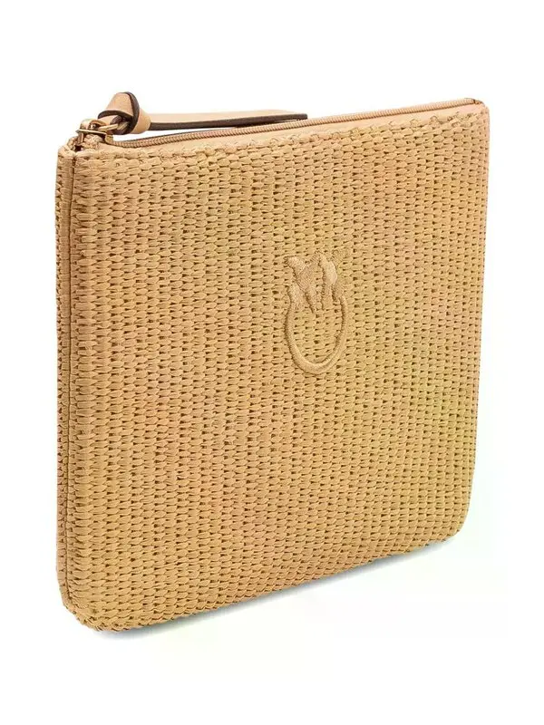 Pinko Love Birds Woven Clutch Bag