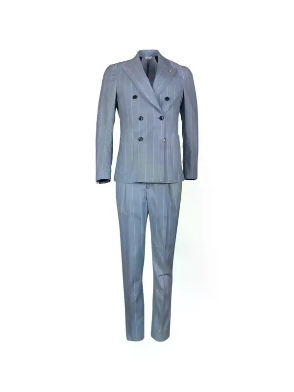 ALESSANDRO GILLES Pinstripe Double-breasted Suit - Blue
