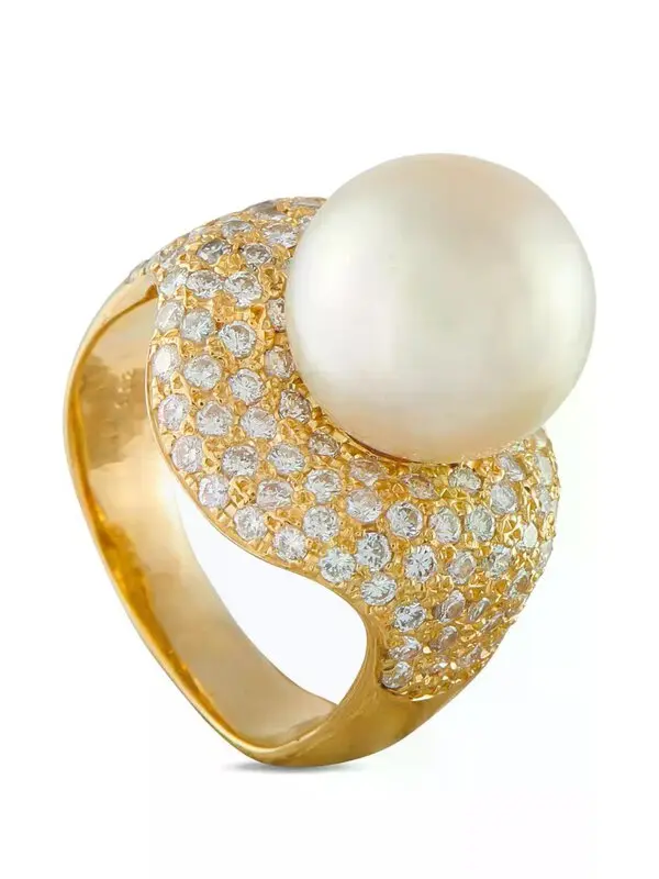 LB EXCLUSIVE 18k Yellow Pearl And Diamond Ring