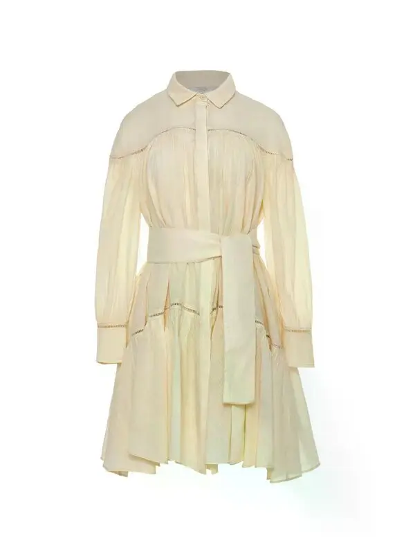 Devotion Sail Belted Ruffled Mini Dress