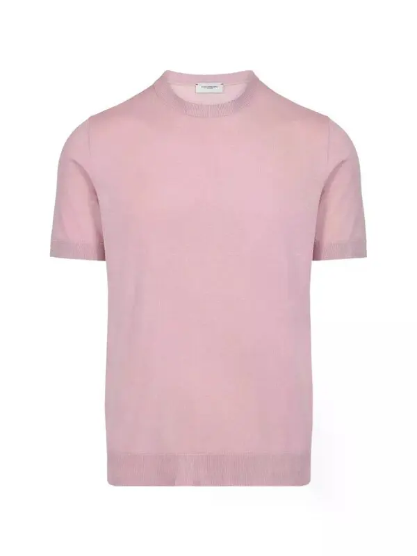 PAOLO PECORA Short-sleeved Crew-neck Sweater - Pink