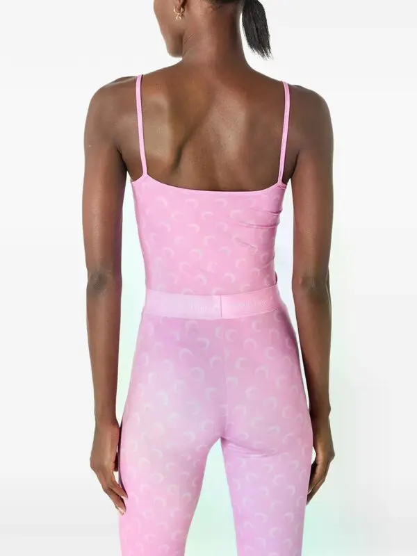 MARINE SERRE Moon-printed Jersey Strappy Top - Pink
