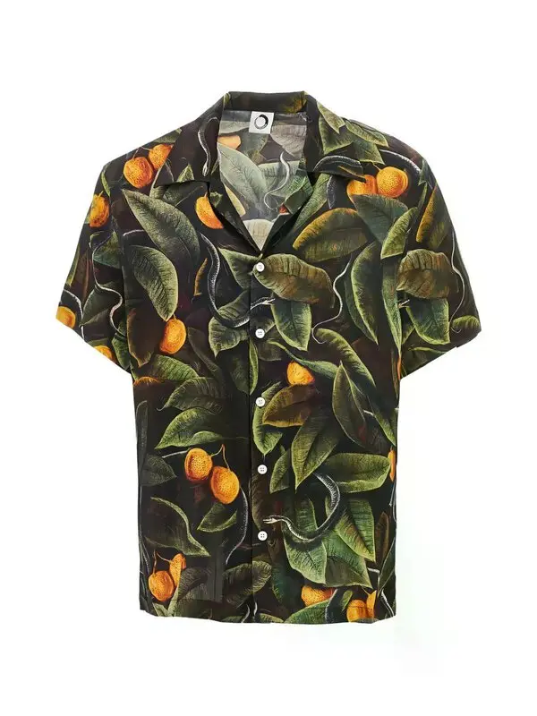 ENDLESS JOY Snaker Printed Silk Shirt - Black