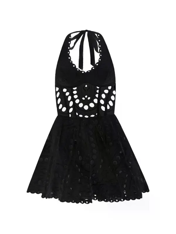 Charo Ruiz Ibiza Sandlight Broderie-anglaise Halterneck Dress - Black