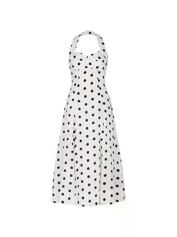 NICHOLAS Seraphina Polka-dot Midi Dress - White