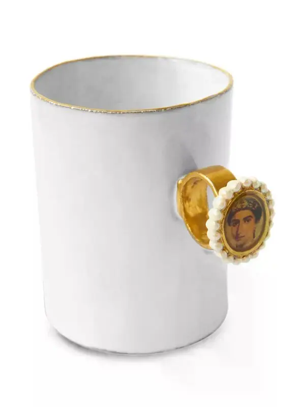 ASTIER DE VILLATTE Fayum Portrait Of Lady Ring Cup - White