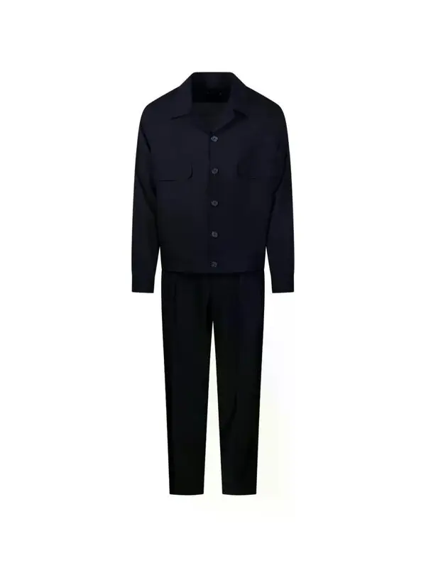 SANTANIELLO Long-sleeve Trousers And Shirt Set - Blue