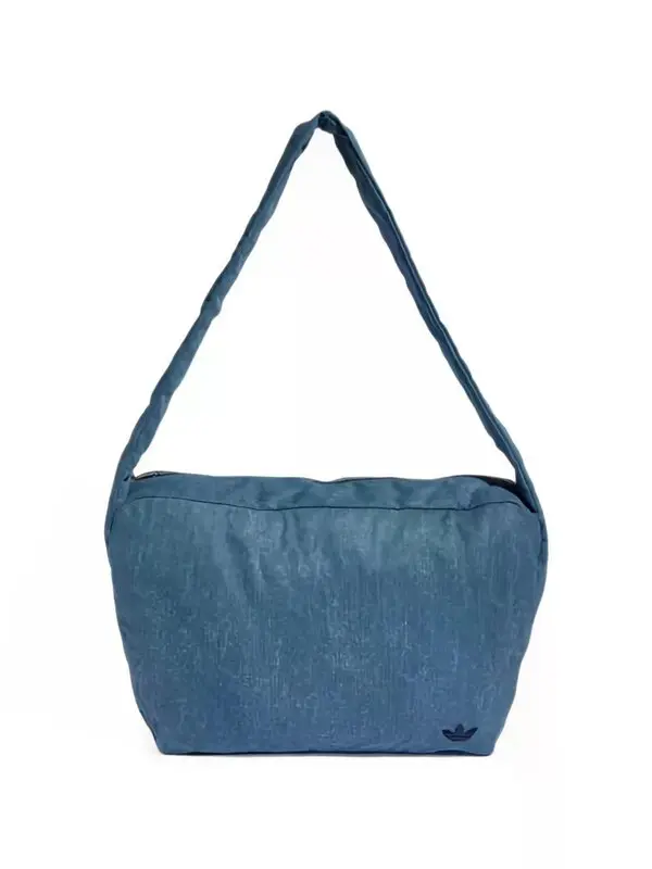 Adidas Washed Effect Logo-print Shoulder Bag - Blue