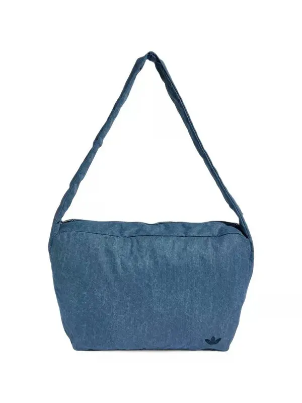 Adidas Washed Effect Logo-print Shoulder Bag - Blue