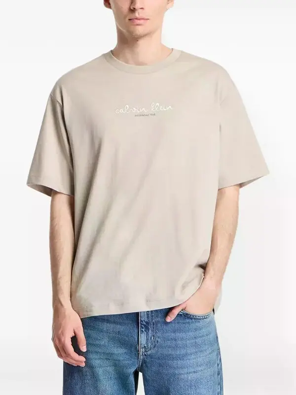 Calvin Klein Logo-print T-shirt - Neutrals