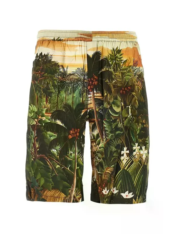 ENDLESS JOY Subak Tropical-print Shorts - Green