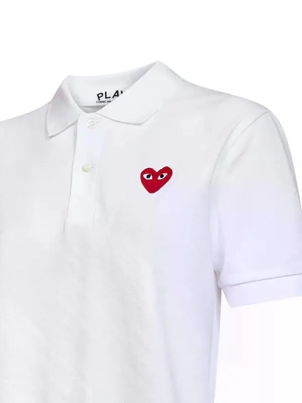 Play Comme Des Garcon Embroidered Heart Polo Shirt