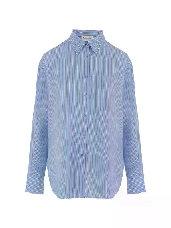 THE FRANKIE SHOP Peri Striped Long-sleeve Shirt - Blue