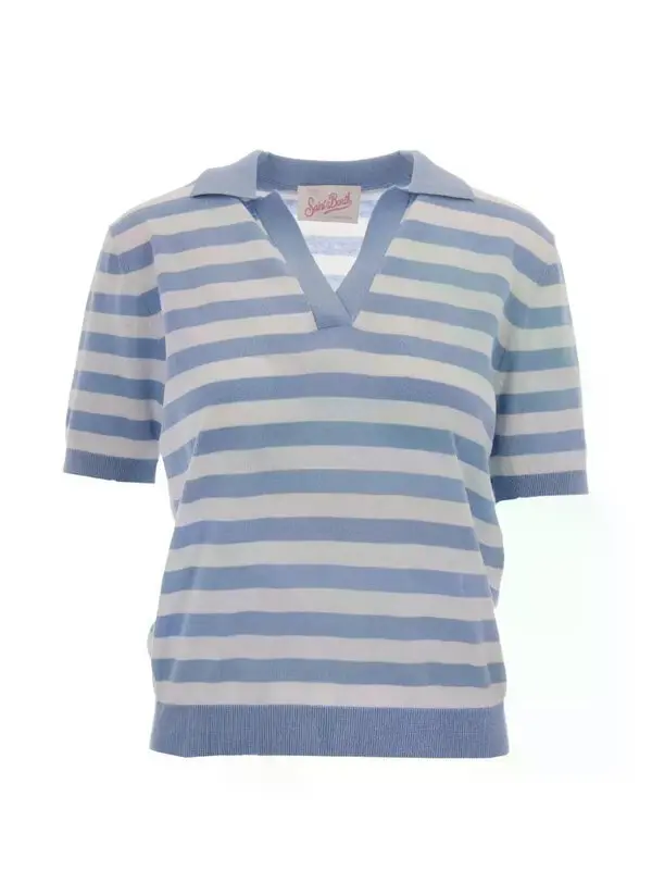 MC2 SAINT BARTH Evonne Striped Short-sleeve T-shirt - Blue