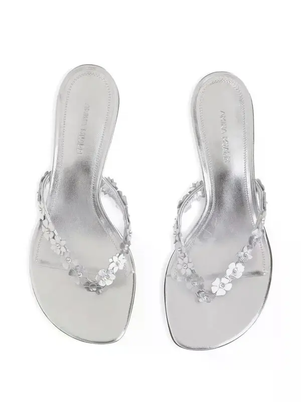 Amina Muaddi Janis Flower-appliqué Sandals