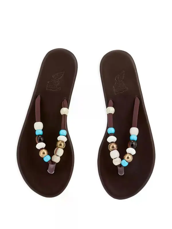 ANCIENT GREEK SANDALS Saionara Bead-embellished Flat Sandals