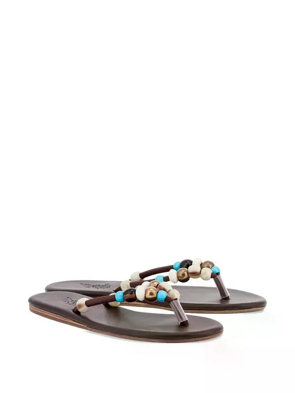 ANCIENT GREEK SANDALS Saionara Bead-embellished Flat Sandals