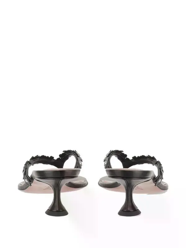 Amina Muaddi Janis Floral-appliqué Sandals