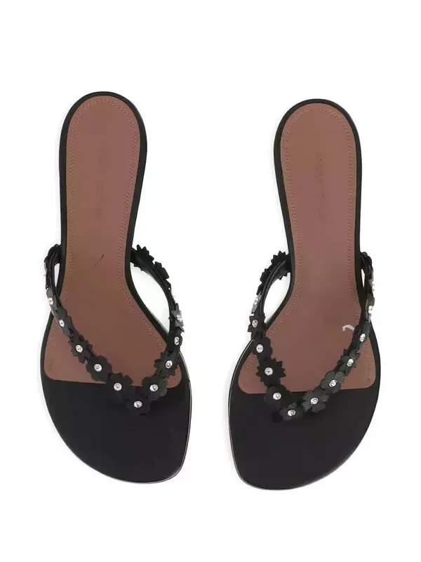 Amina Muaddi Janis Floral-appliqué Sandals