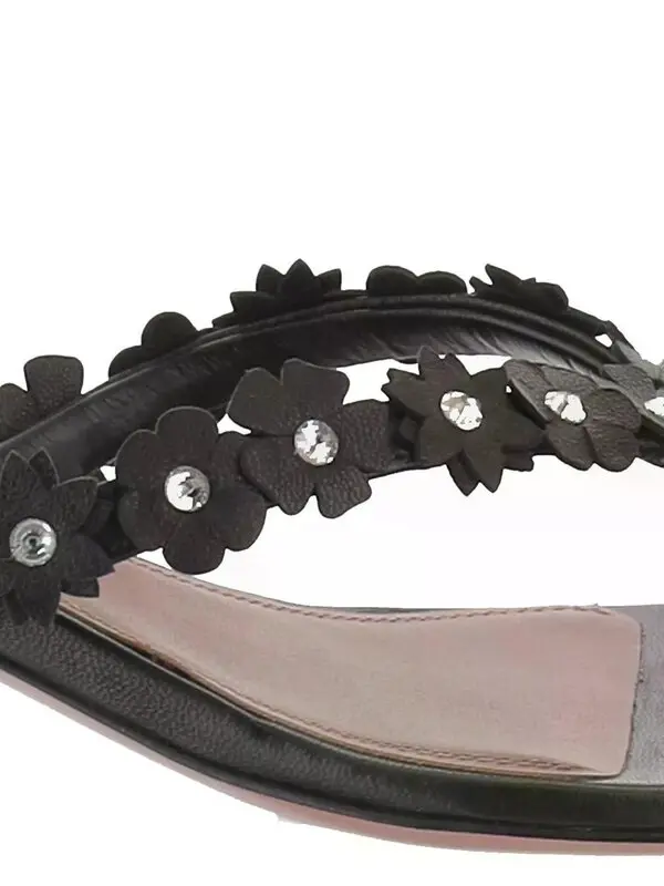 Amina Muaddi Janis Floral-appliqué Sandals