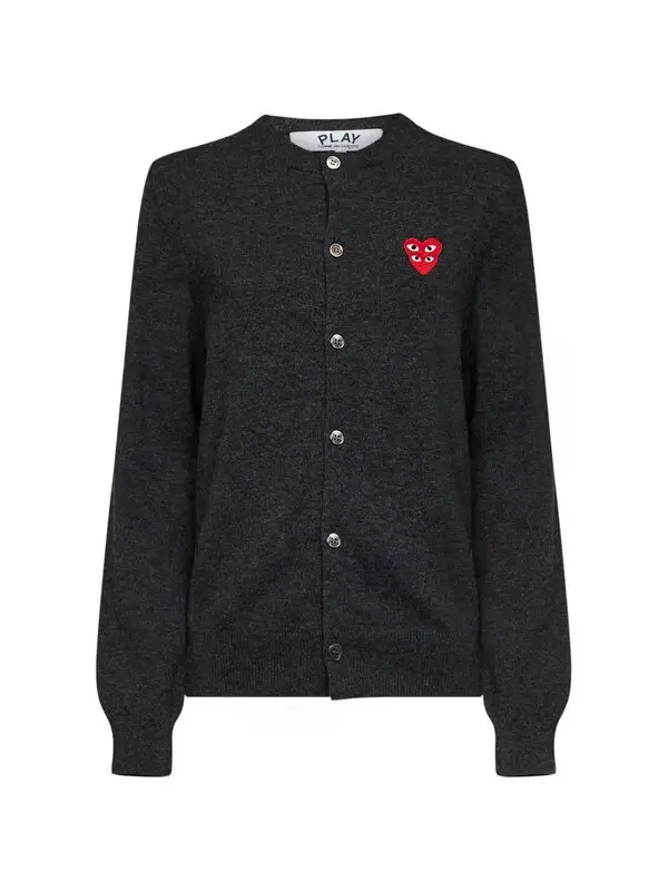 Play Comme Des Garcon Heart Appliqué Cardigan