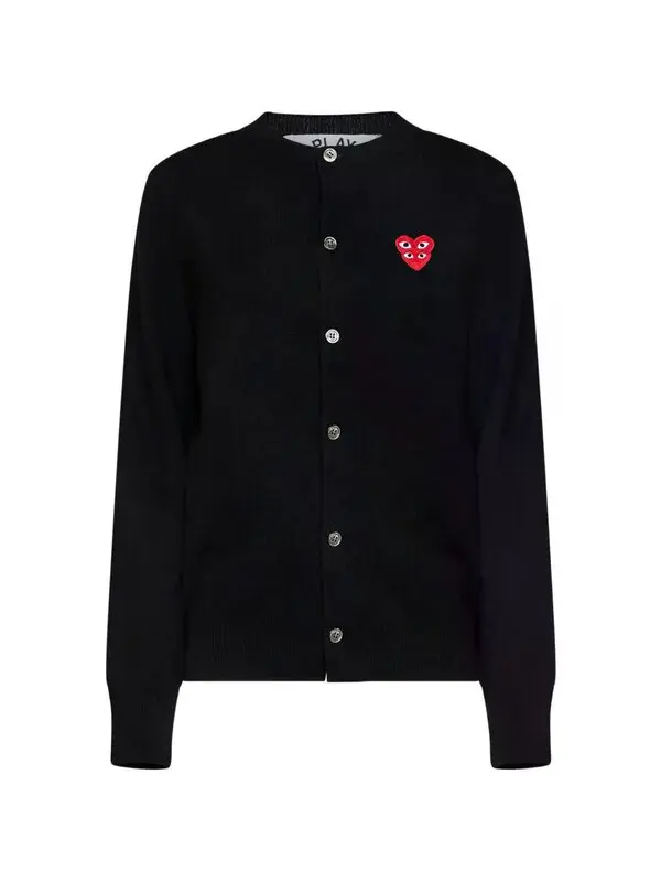 Play Comme Des Garcon Heart Appliqué Cardigan