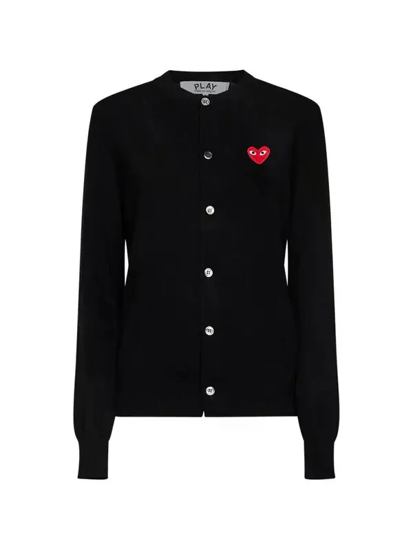 Play Comme Des Garcon Heart Patch Cardigan