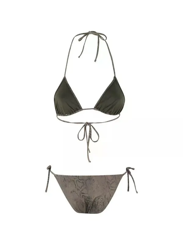 Federica Tosi Snake-print Triangle Bikini