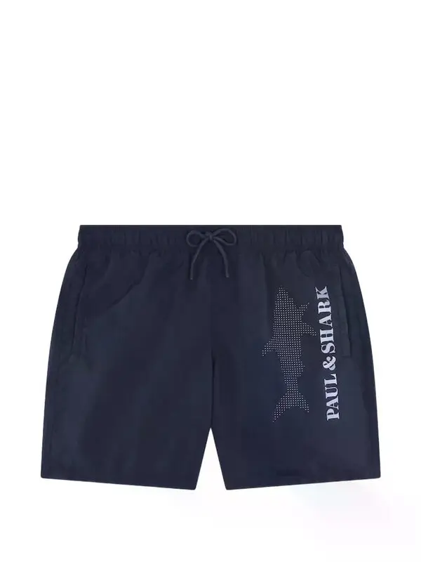 Paul & Shark Logo Print Drawstring Swim Shorts
