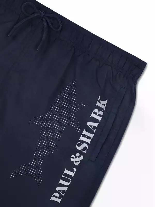 Paul & Shark Logo Print Drawstring Swim Shorts