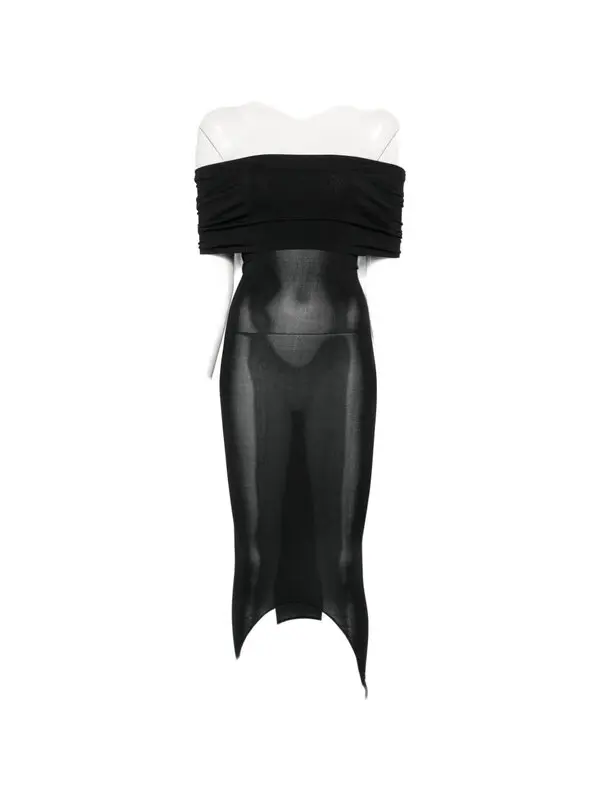 Alaïa Off-shoulder Knitted Midi Dress