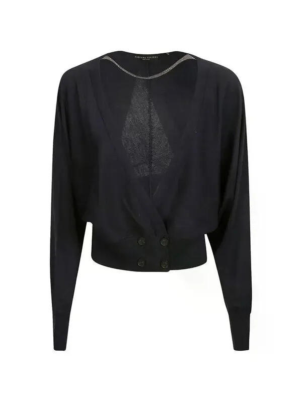 Fabiana Filippi Button V-neck Cardigan - Blue