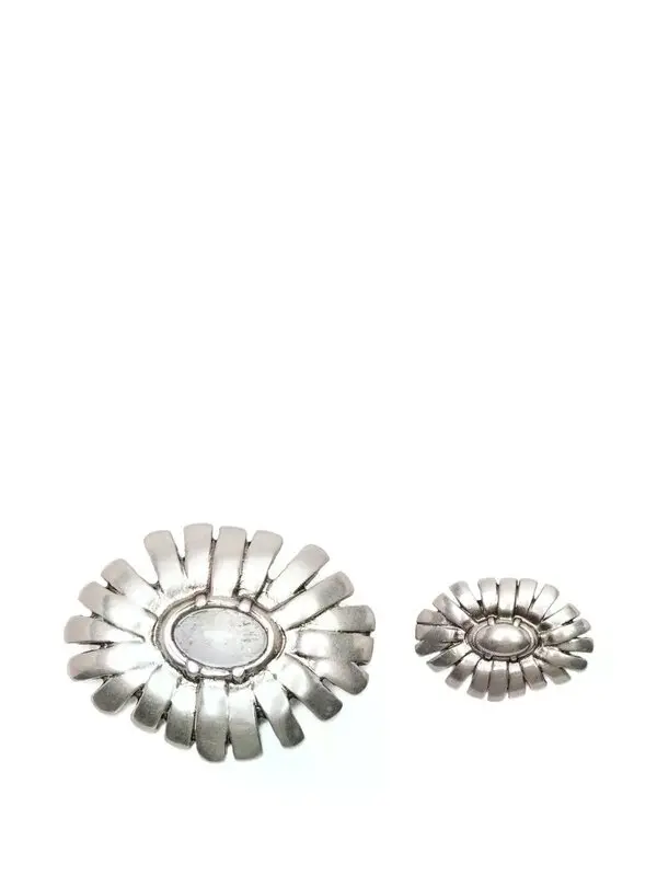 Ermanno Scervino Embellished Floral Brooches - Silver