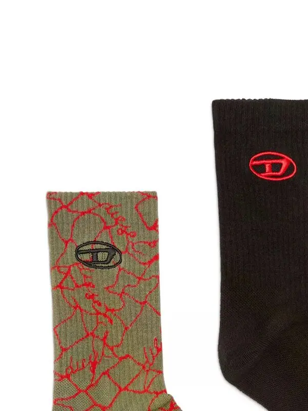 DIESEL® Logo-print Cotton Socks Pack Of Three