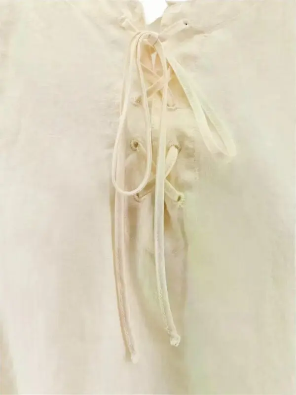 Aspesi Lace-up Short-sleeve Blouse