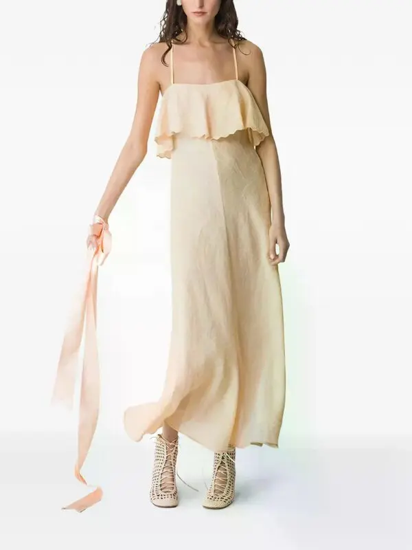FORTE_FORTE Pink Linen Maxi Dress