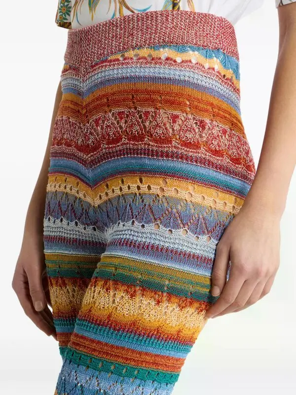 Etro Striped Cotton Flared Trousers