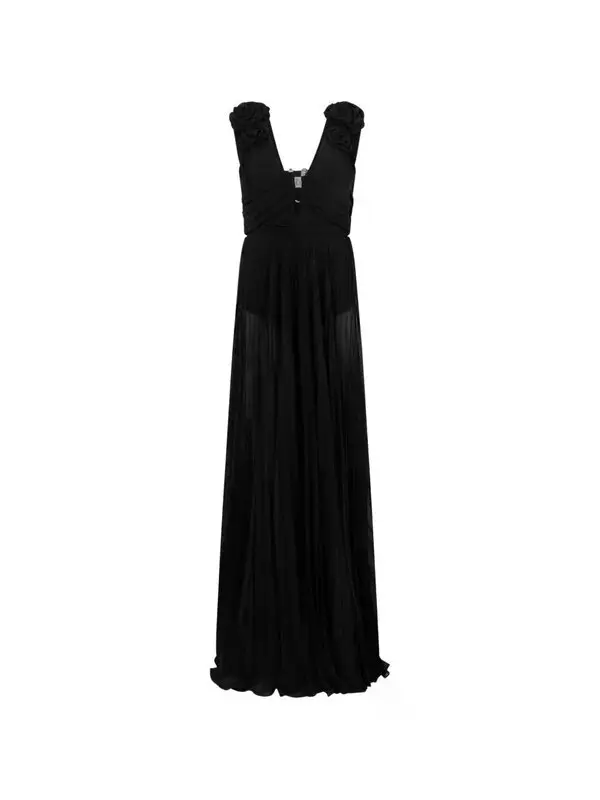 Philipp Plein Embellished Floral Maxi Dress - Black
