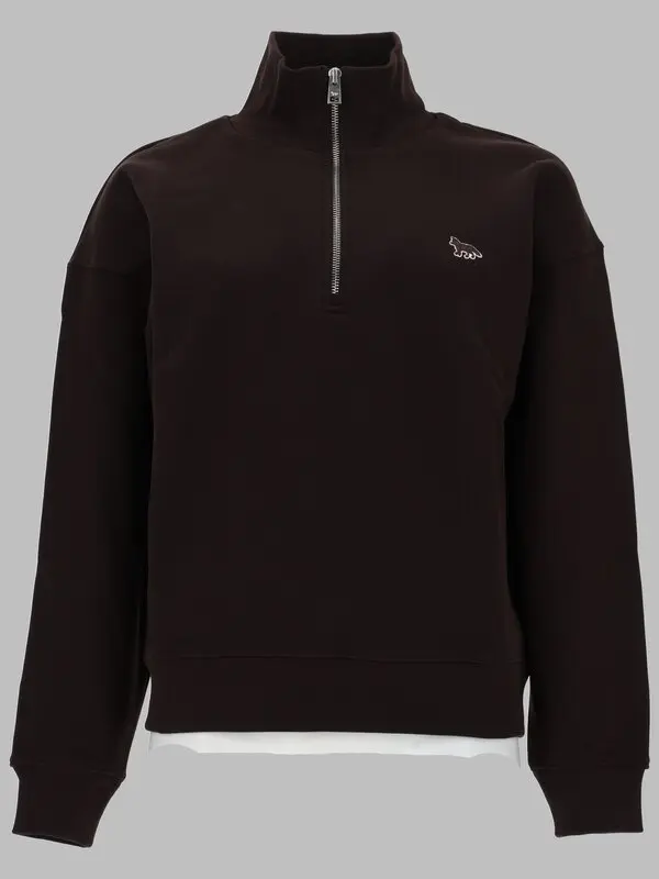 Maison Kitsuné Baby Fox" Zip-up Sweatshirt - Brown