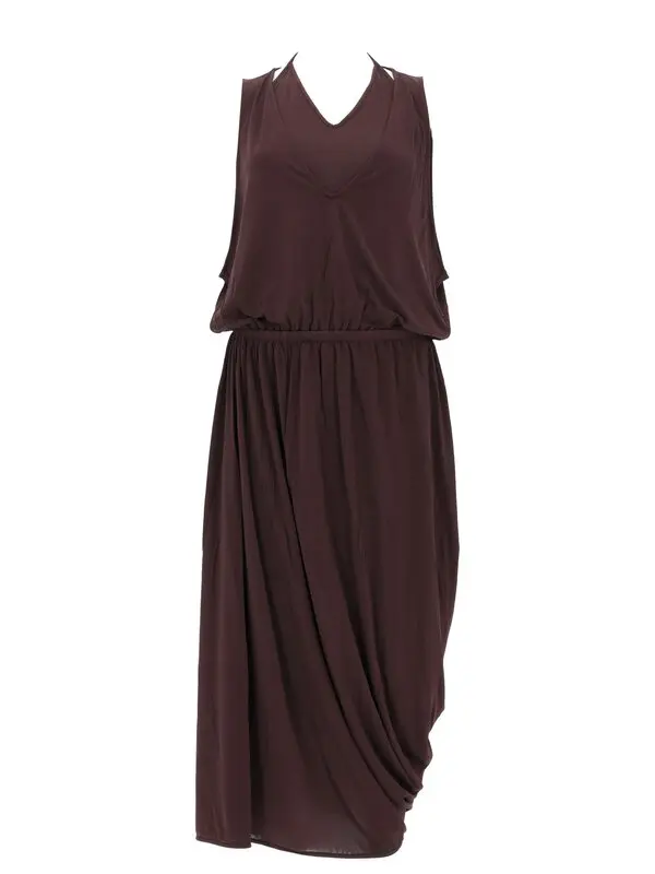 LEMAIRE Abito Drappeggiato Doppio Strato - Brown