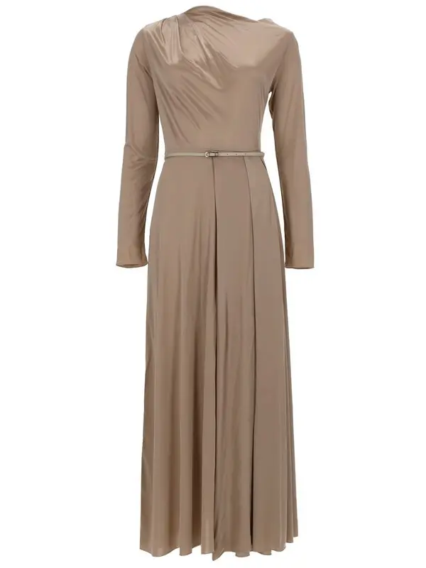 Fabiana Filippi Abito Drappeggiato Con Cintura - Beige