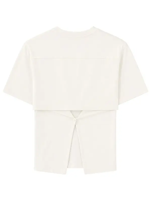 NUDE Cotton T-shirt With Button Detail