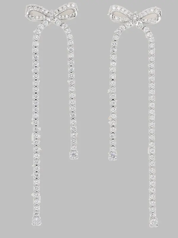 SELF-PORTRAIT Bow & Crystal Dangle Earrings