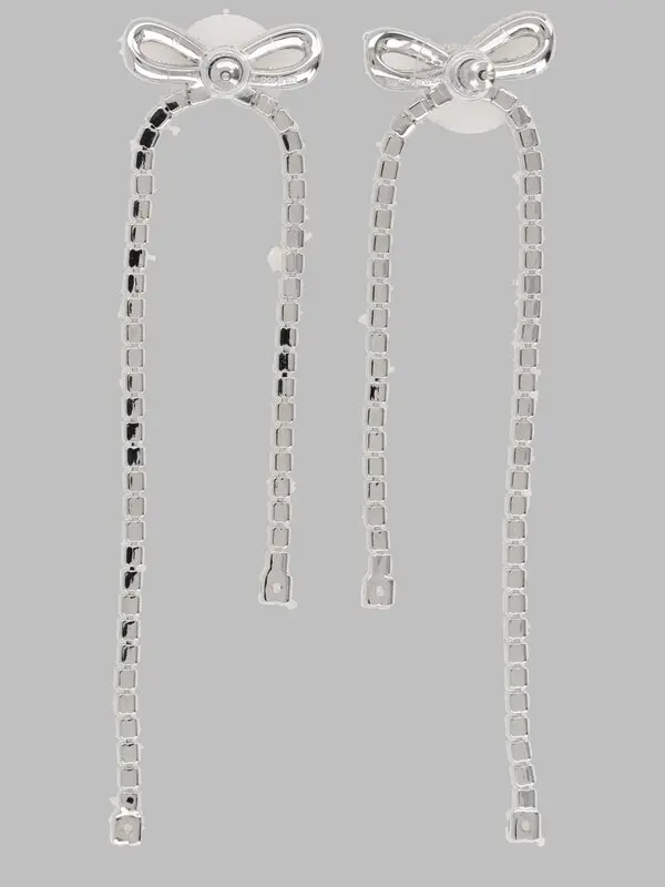 SELF-PORTRAIT Bow & Crystal Dangle Earrings