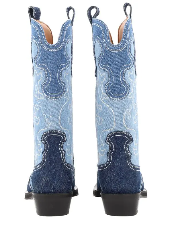 GANNI Western Denim Boots