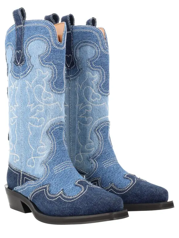 GANNI Western Denim Boots