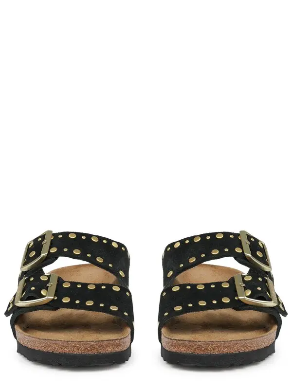 BIRKENSTOCK Arizona Rivet Studded Suede Sandals - Black